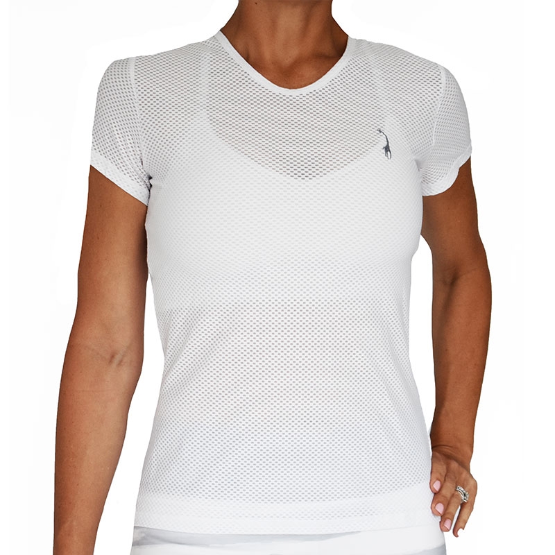 Lacoasports Short Sleeve Womens Tennis Top White