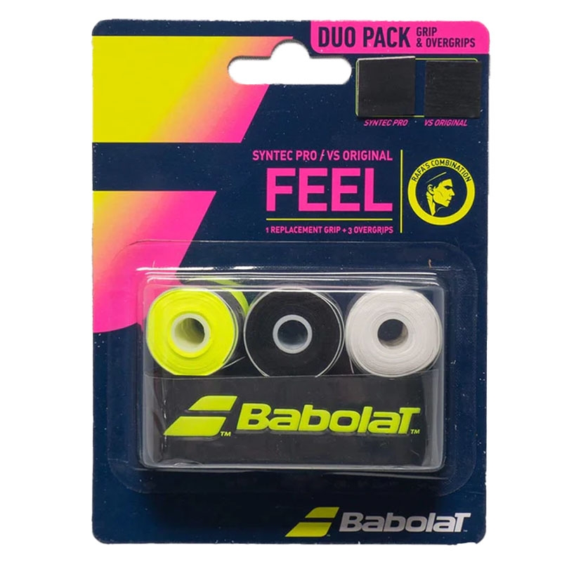Babolat Syntec Pro Grip + VS Original 3 Pack Tennis Overgrip Yellow ...