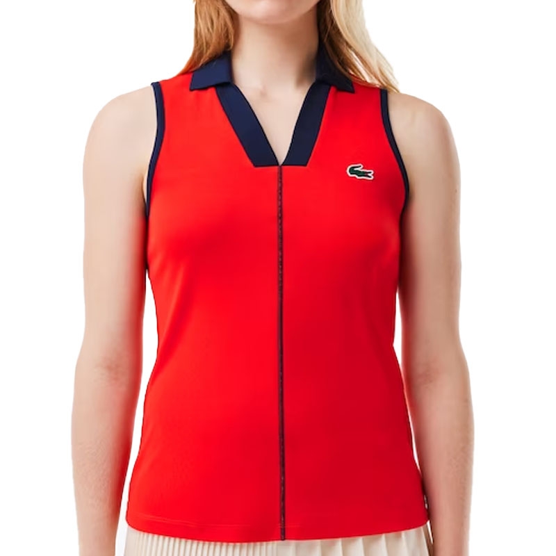 Lacoste Players On Court Women's Tennis Tank Red/navy