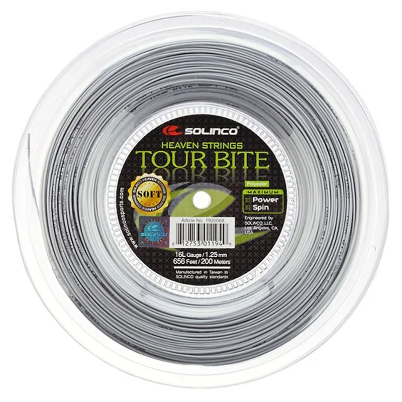 Solinco Tour Bite Soft 16L Tennis String Reel Silver