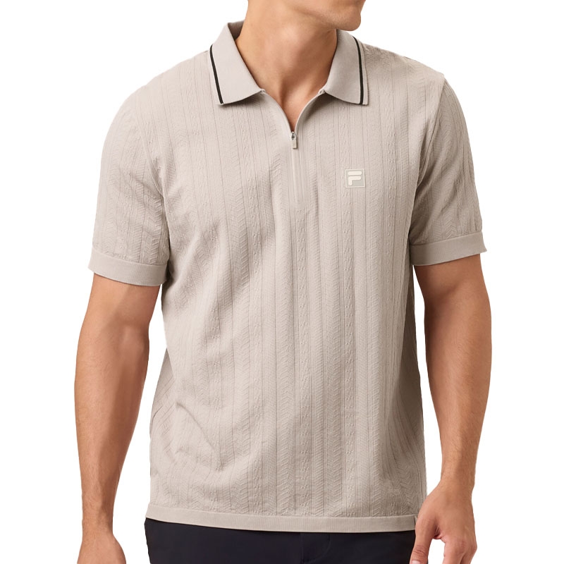 Fila Challenger Cable Zip Men's Tennis Polo Beige/khaki