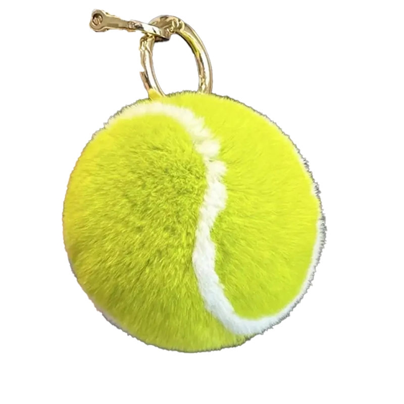 Lacoasport Plush Tennis Ball Key Ring Yellow