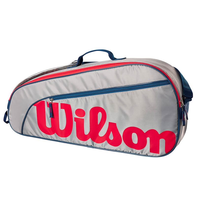 Wilson Junior 3 Pack Tennis Bag Grey/red